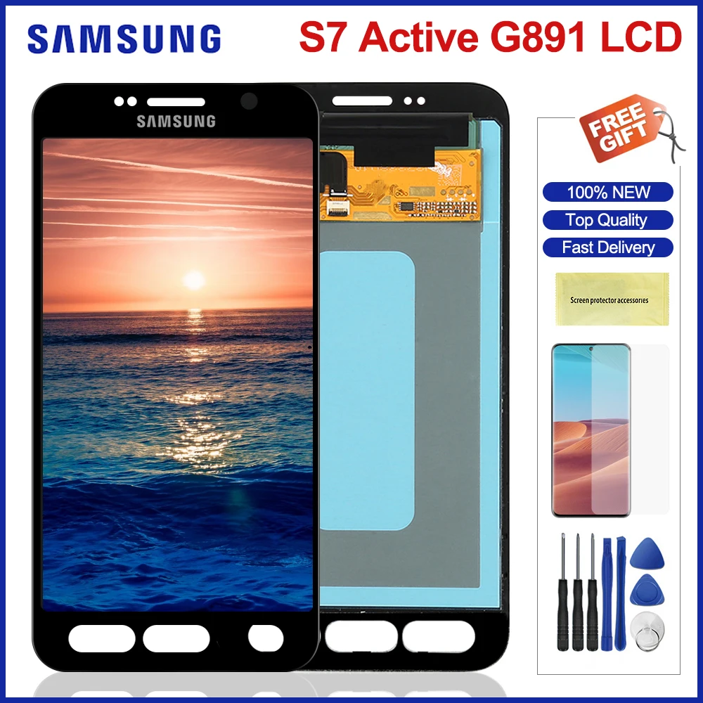 5.1 ''삼성 갤럭시 S7 활성 SM G891A LCD 디스플레이 터치 스크린 디지타이저 어셈블리 S7 활성|휴대폰 LCD ...