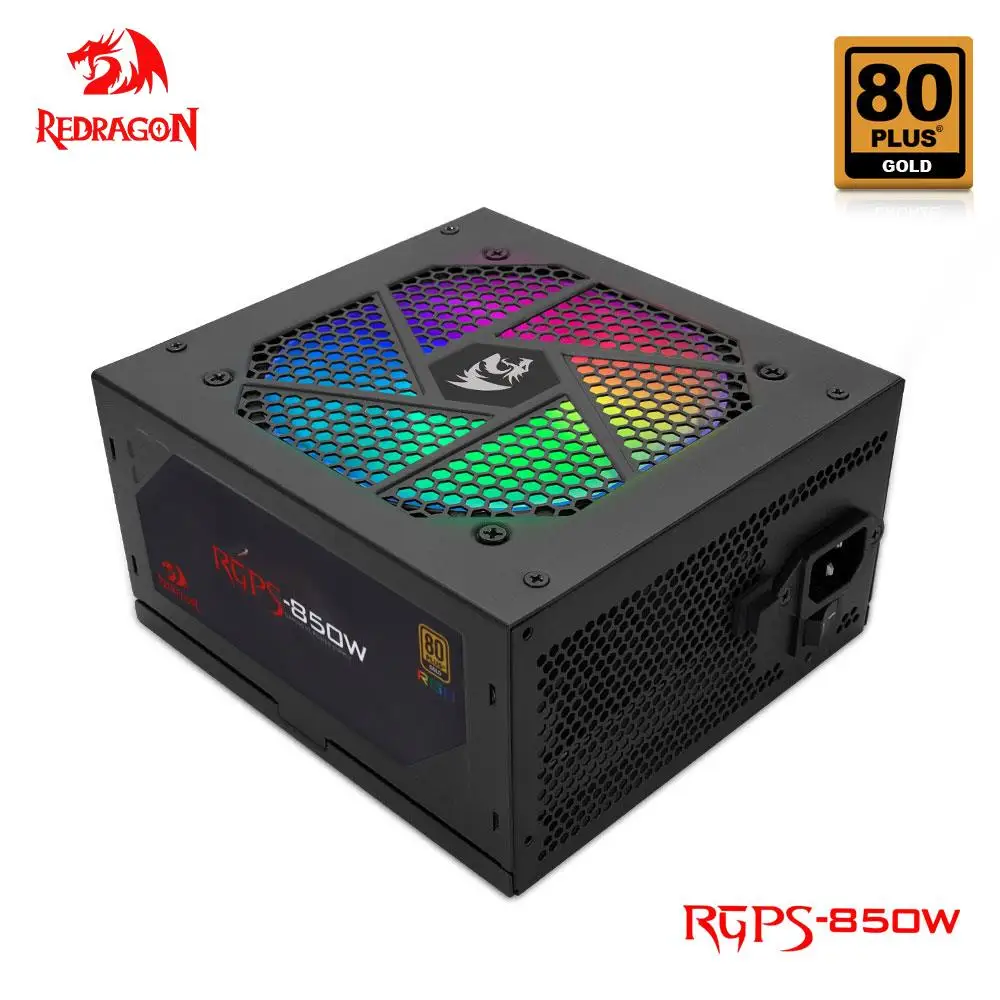 REDRAGON RGPS 850W PC RGB PSU Power Supply 80PLUS GOLD Gaming Quiet ...