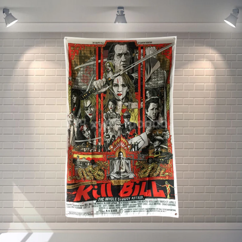 "kill Bill" Movies Poster Scrolls Flag Bar Cafes Hotel Theme Home ...