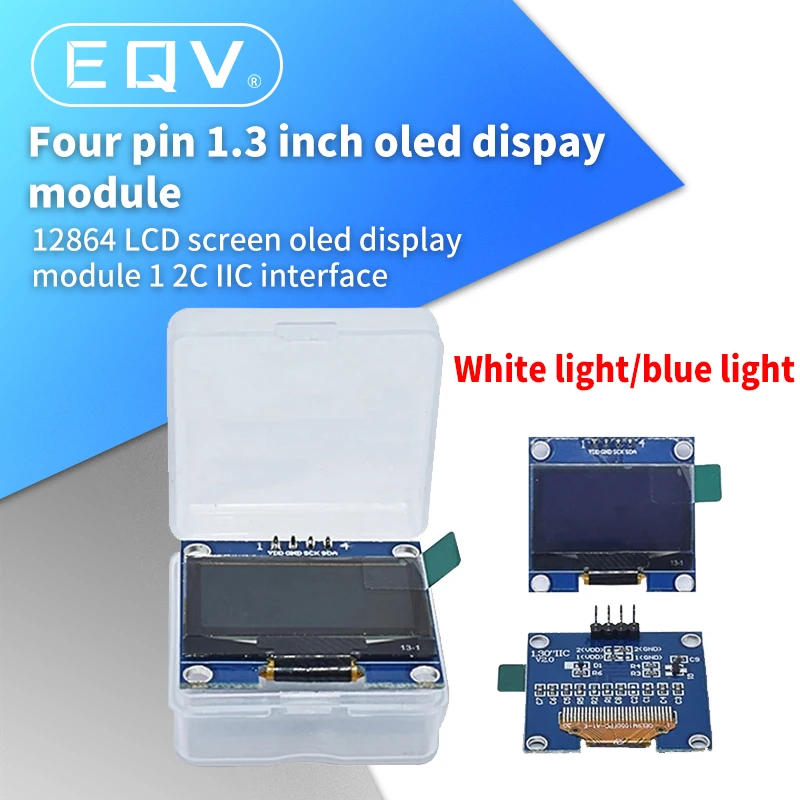1.3 인치 oled IIC 직렬 화이트 블루 OLED 디스플레이 모듈, 128x64 I2C SSD1306 12864 LCD 스크린 보드 arduino용 VDD GND ...