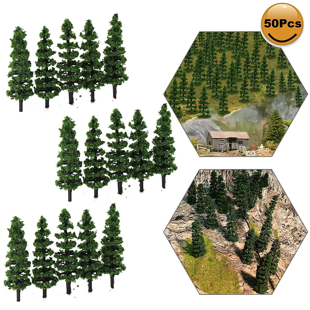 50pcs 1:150 Model Train Trees N Scale 50mm Tc50 Railway Modeling ...
