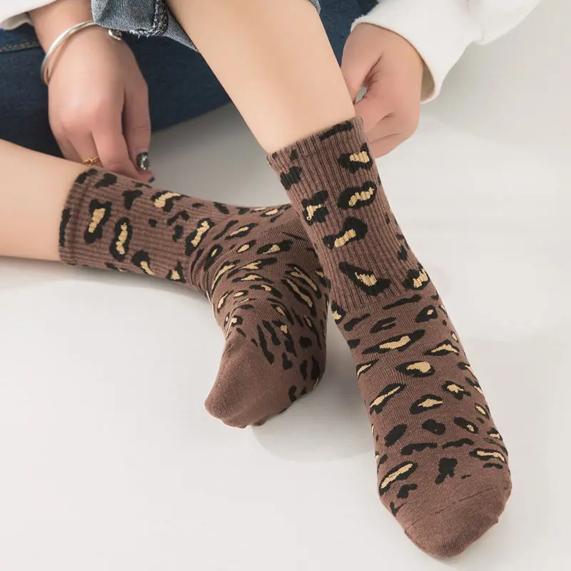 New-Fashion-Women-Leopard-Print-Socks-Spring-Autumn-High-Street-Popular ...
