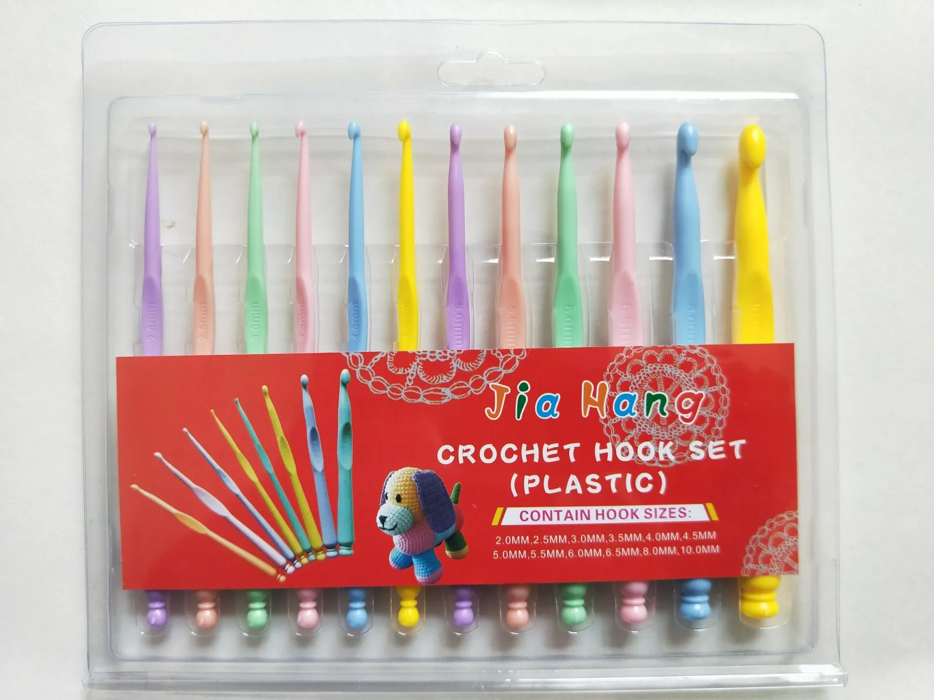 12-Colored-Candy-Plastic-Crochet-Abs-Lace-Needle-Plastic-Lace-Needle ...