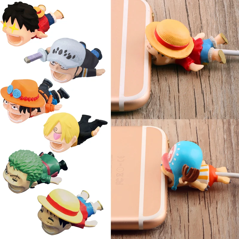 One Piece Kawaii Cable Bite Protector for Iphone Usb Cable Organizer ...