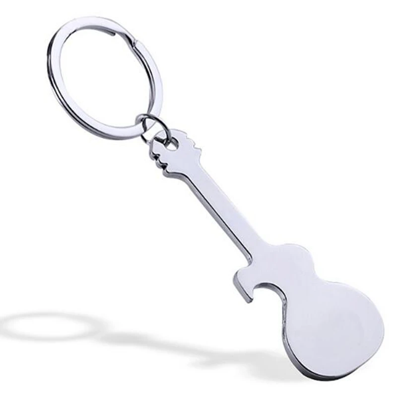 New Personality Smooth Guitar Keychain Metal Rock Music Violin Key Ring ...
