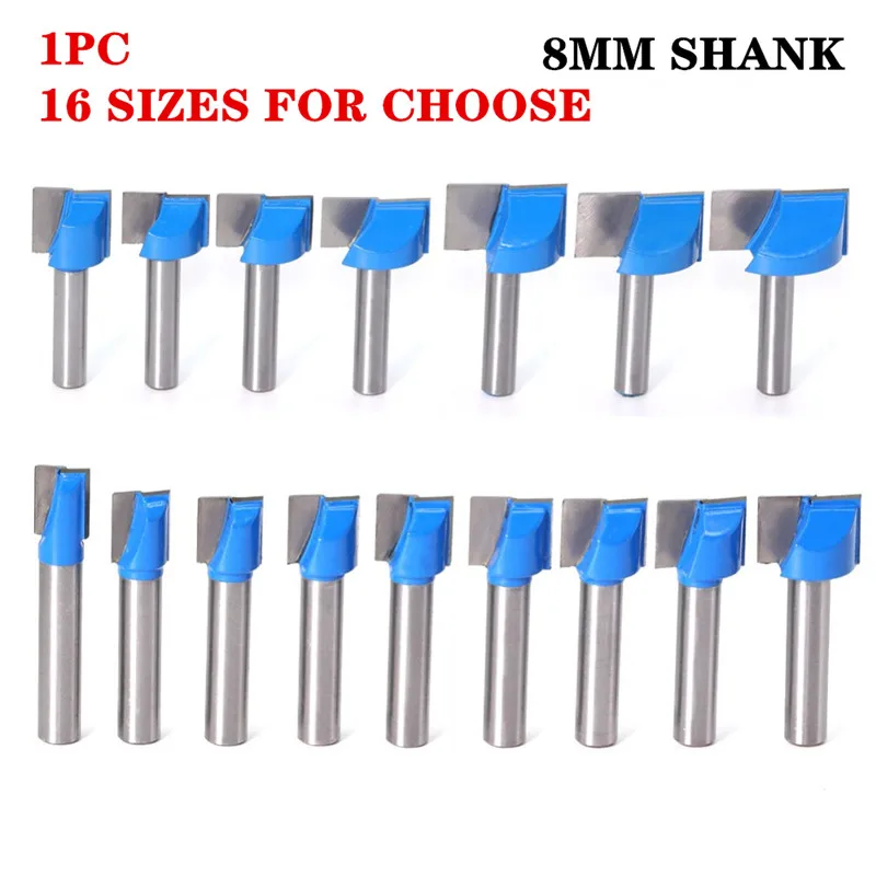 1pc 8mm Shank Cleaning Bottom Wood Router Bit 16 Sizes Tungsten Carbide ...