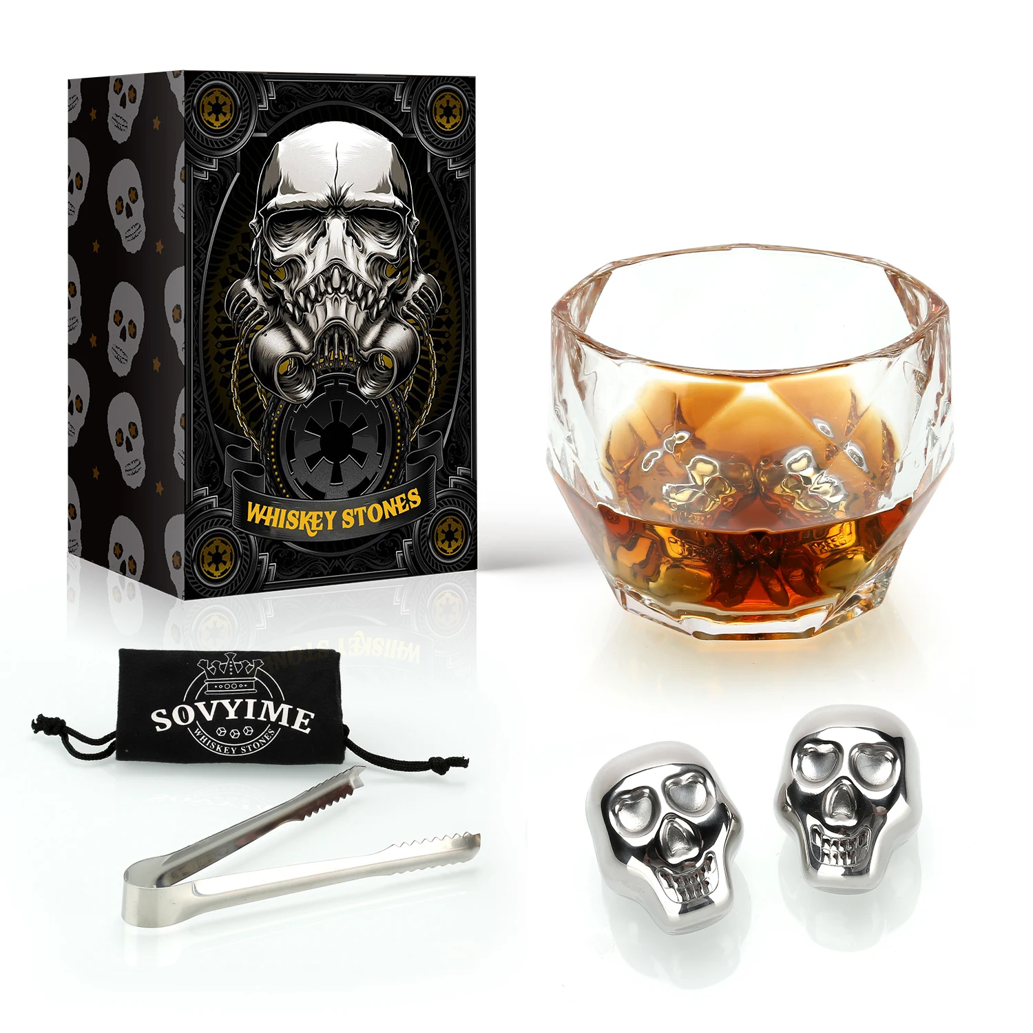 Halloween-Skull-Whiskey-Stone-Glass-Gift-Set-Octagon-Luxury-Glass ...