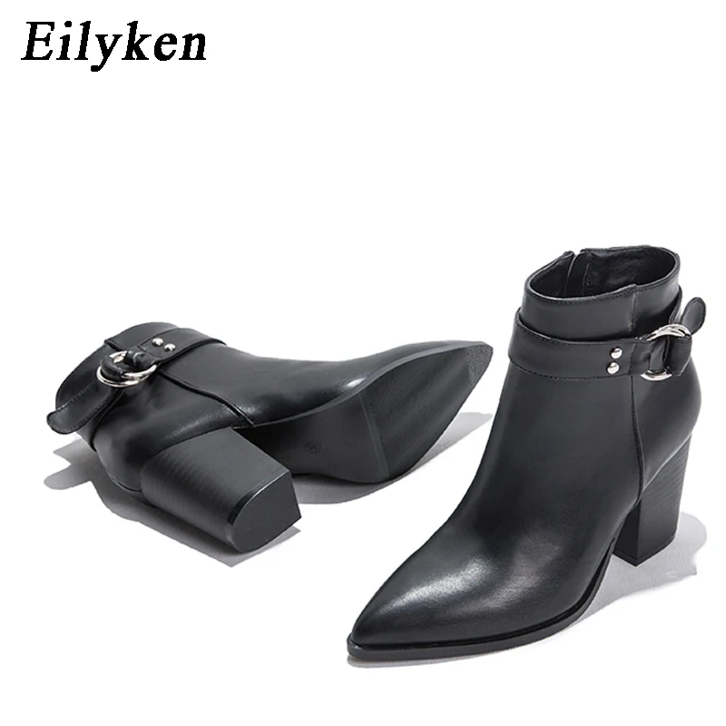 Eilyken Ремешок на щиколотке женские сапоги на высоком каблуке обувь с ...