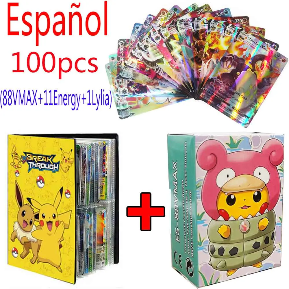 New Version Spanish Pokemon Cards Holographic Bord Game Vmax GX Mega ...