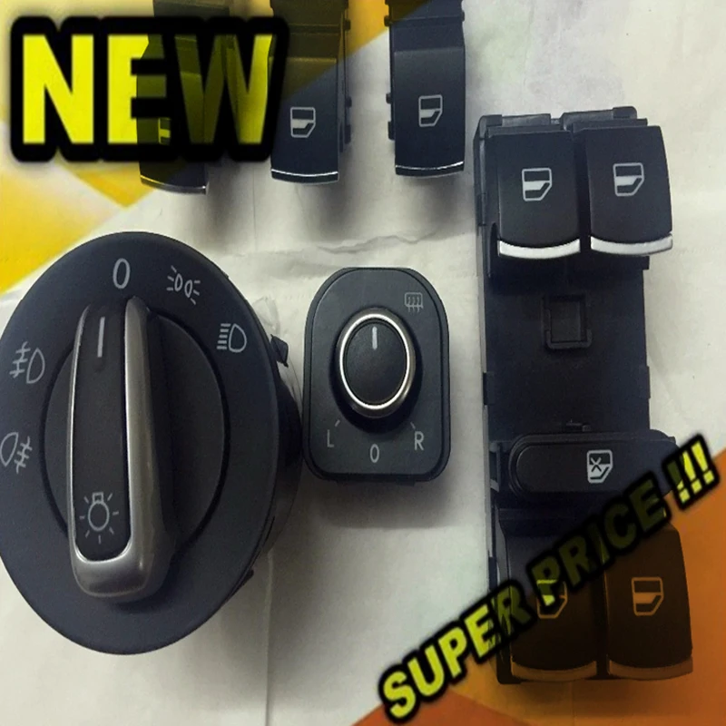 free ship Chrome auto Headlight switch rearview side mirror switch ...