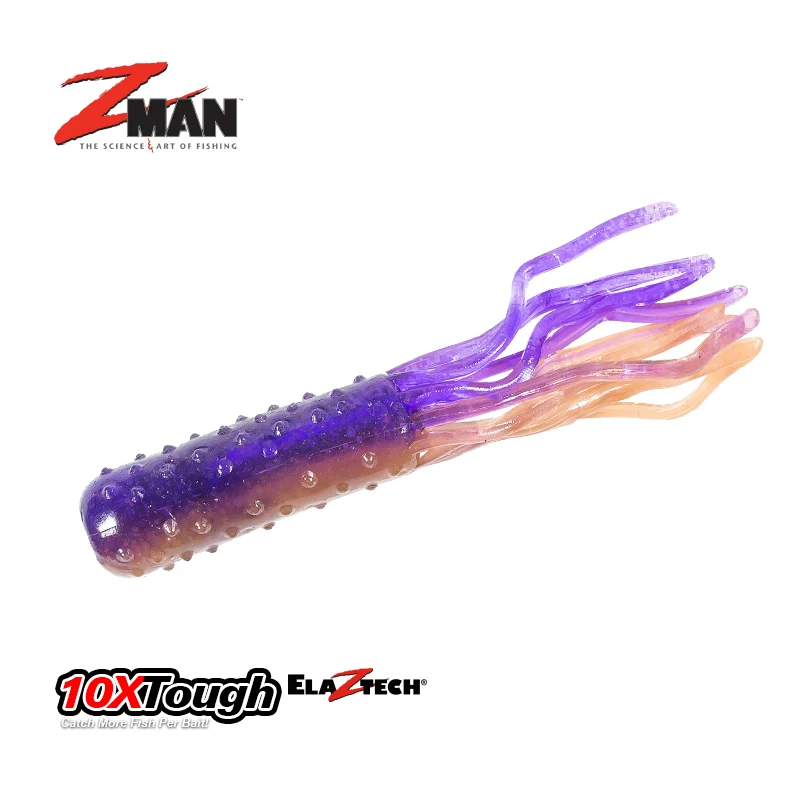 Original USA ZMAN TRD TUBEZ Soft Fishing Lure Worm Bait 6pcs/bag 70mm 5 Colors Fishing Tackle ...