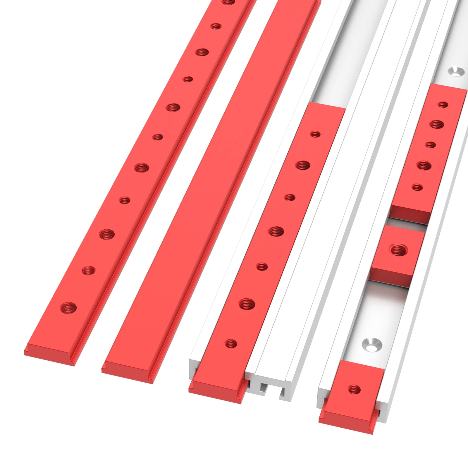 100 450mm Red Aluminium Alloy T track Slot Slider Sliding Bar M6 M8 Nut ...