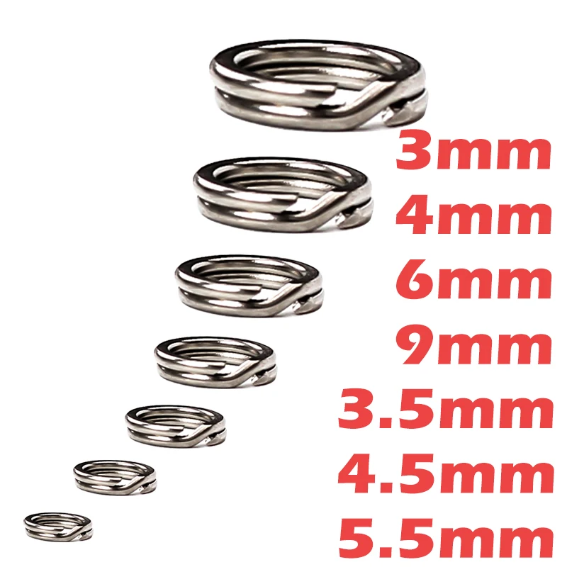 60Pcs Fishing Rings Stainless Steel Split Rings Fishing Tackle ...
