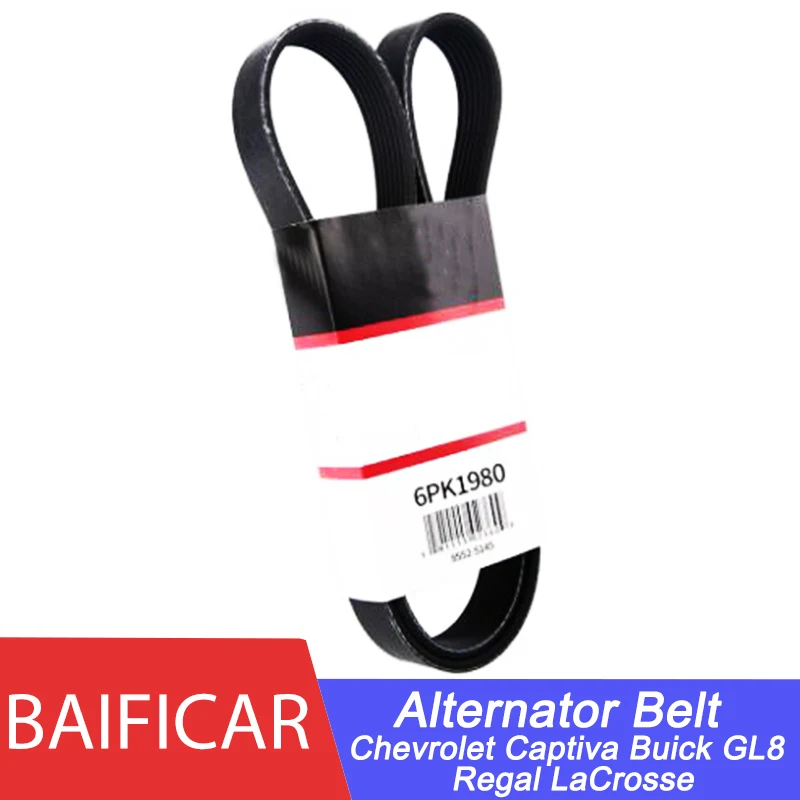Baificar 브랜드의 새로운 정품 드라이브 발전기 팬 벨트 6PK1980 시보레 Captiva 뷰익 GL8 리갈 라크로스 2 ...