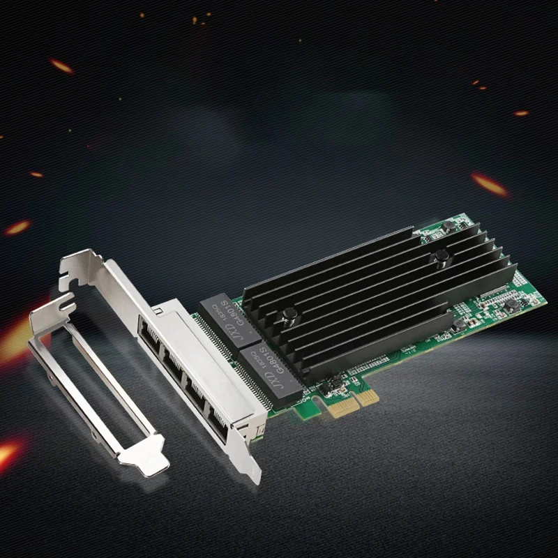 Cartes réseau,Carte réseau RJ45 PCI Express 1000 mb-s, 4 ports, PCIe ...