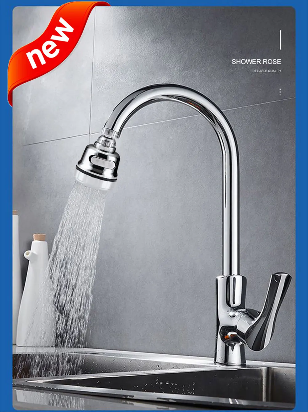 360 Degree Rotating Faucet Movable Kitchen Tap Head Water Saving Nozzle ...