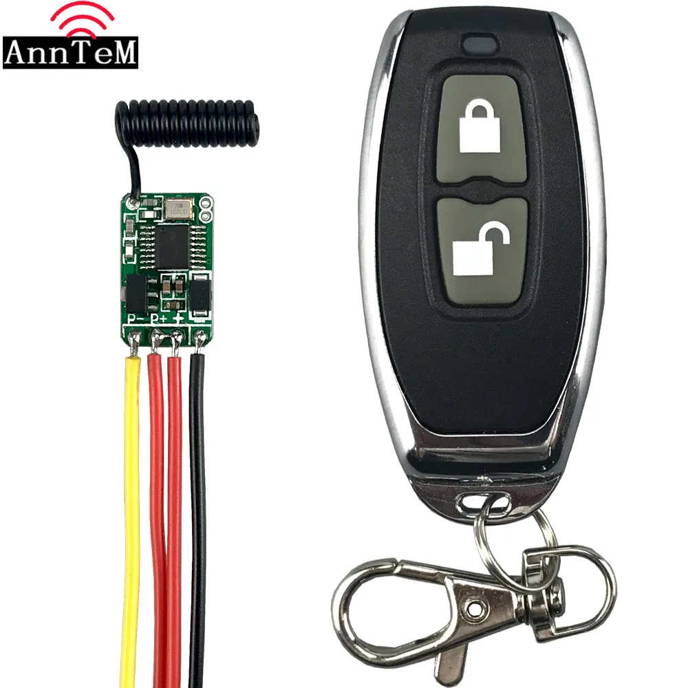 Dc 3.7V 5V 12V Batterij Power 433 Mhz Rf Mini Draadloze ...