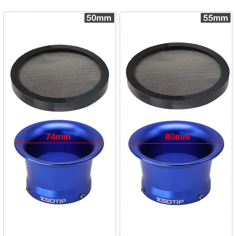 Universal 50/55mm Motorcycle Air Filter Wind Horn Cup Alloy Trumpet ...