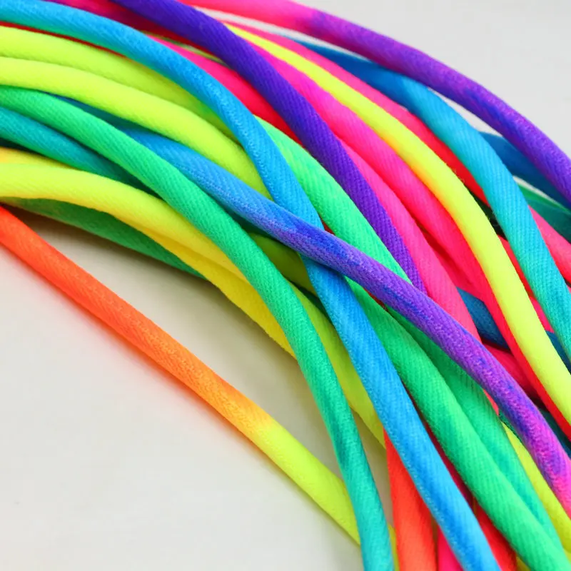 Dyed Rainbow Shoelaces 5mm Nylon Shoe Laces Waxed Round Cord Shoe Lace ...