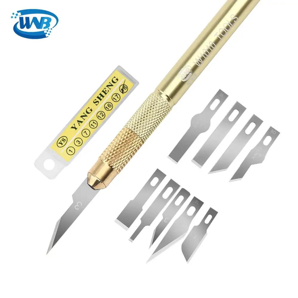 WNB-Stainless-Steel-Thin-Hard-Blades-Artwork-Non-Slip-Metal-Scalpel ...