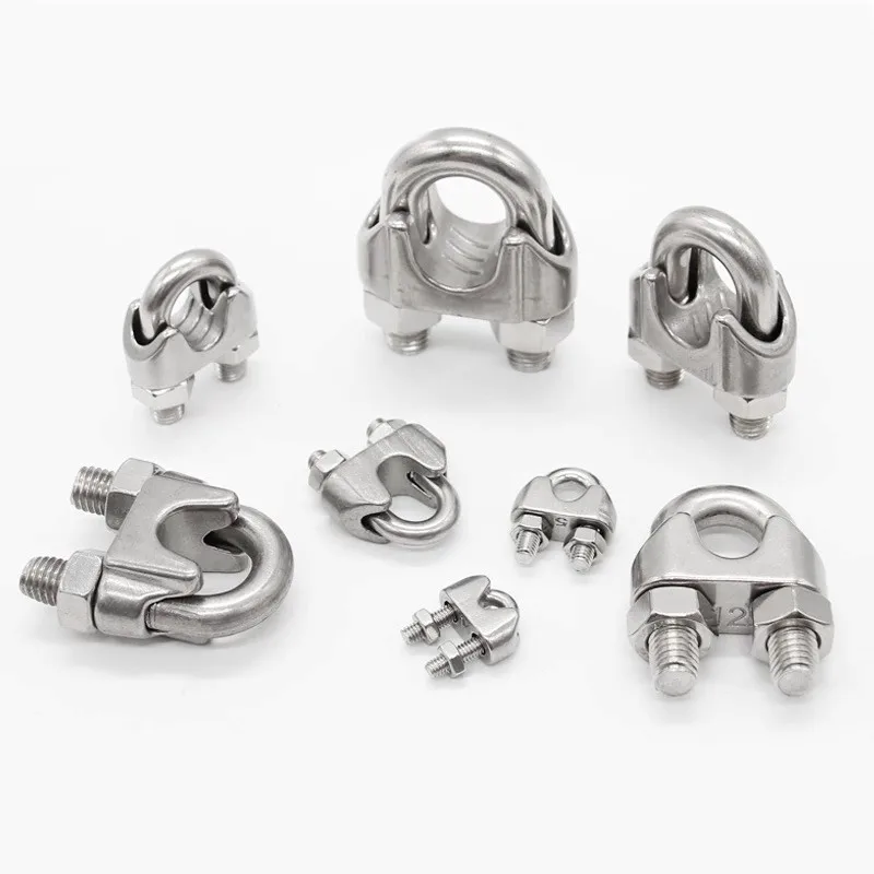 Clips de cuerda de alambre de acero inoxidable 304, M2/3/4/5/6/8/10/14/16mm, tipo U, abrazadera ...