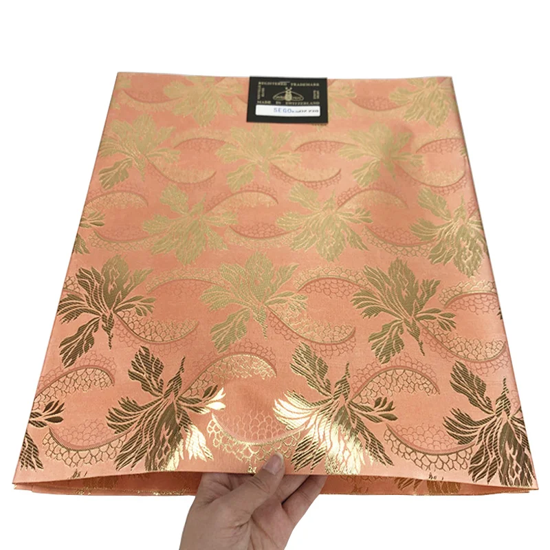 Nice Peach Nigerian Sego Headtie Gele & Wrapper 007 Hot African Head ...