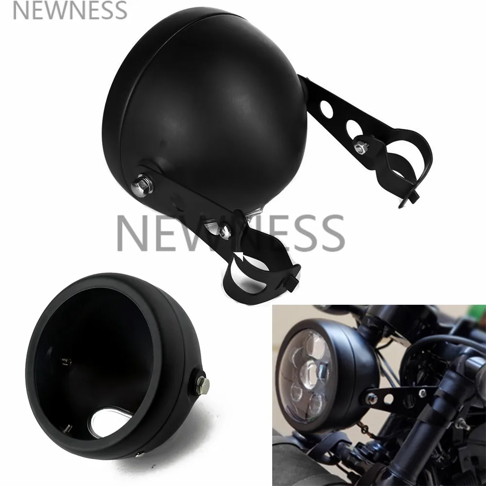5 3/4" Motorcycle 5.75 Inch LED Headlight Mounting Housing Bucket for ...