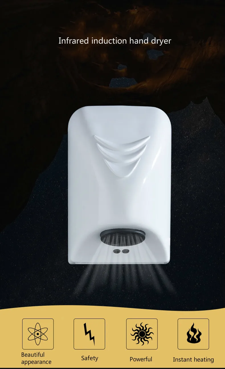 Automatic Hand Dryer Wall-mounted Electric Induction Commercial ...