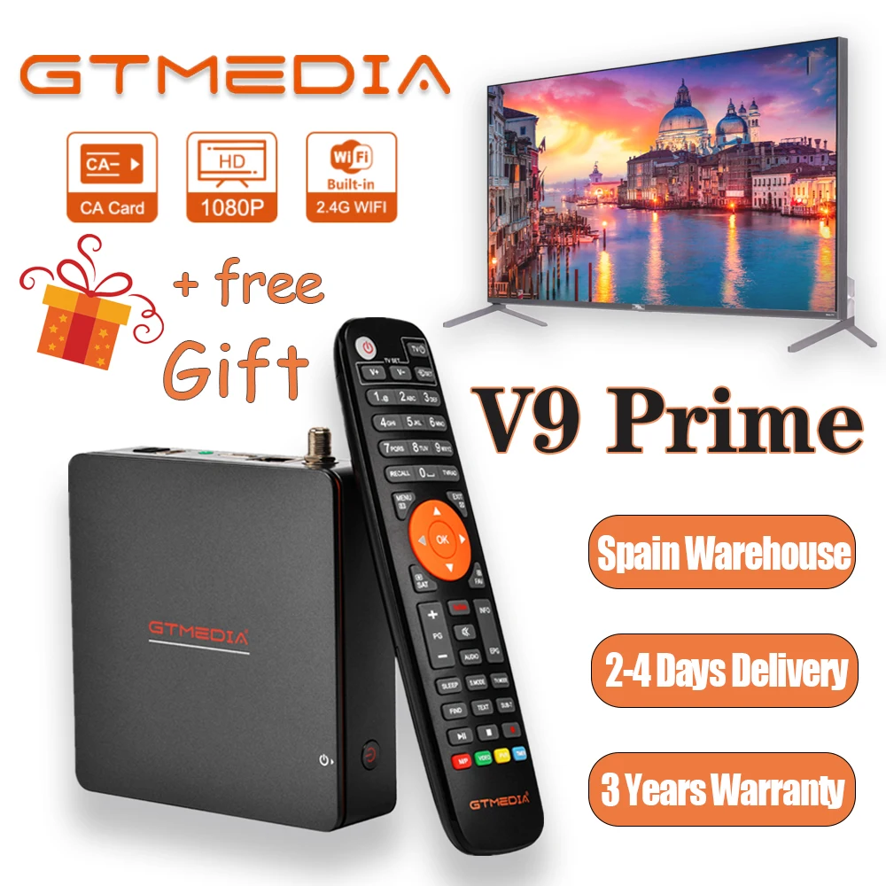 GTmedia Receptor satélite V9 prime, decodificador Full HD 1080P, h.265 ...
