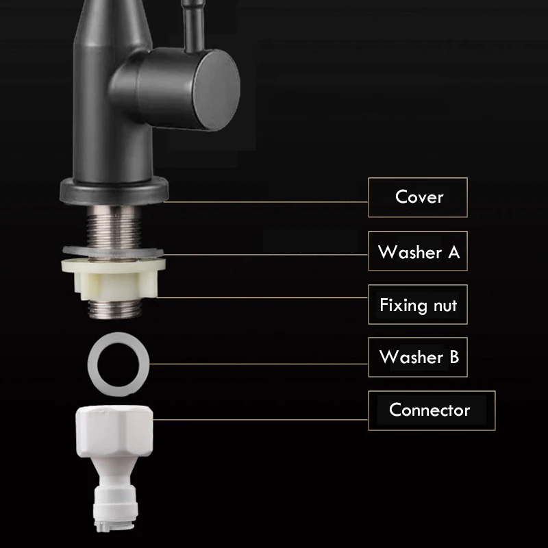 Hankii 70122L - Robinet de cuisine brossé en acier inoxydable 304, pour ...