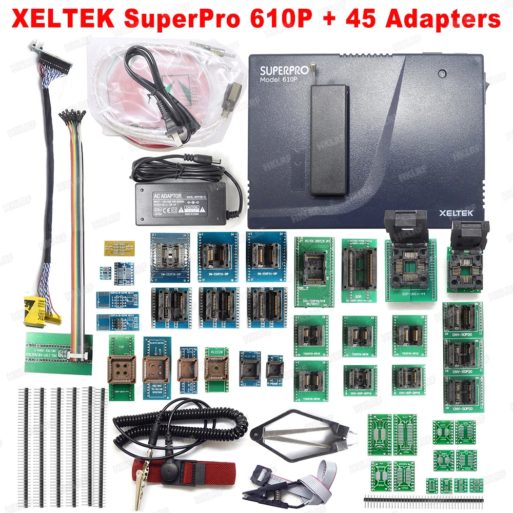 Xeltek programador universal superpro 610p, com 48 pin drivers + 45 adaptadores, código edid ...