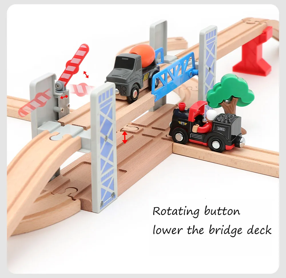 Generic Wooden Train Track Bridge Wooden Railway Set Accessories ...