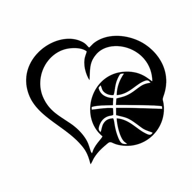 Playing Basketball Clipart Black And White Heart