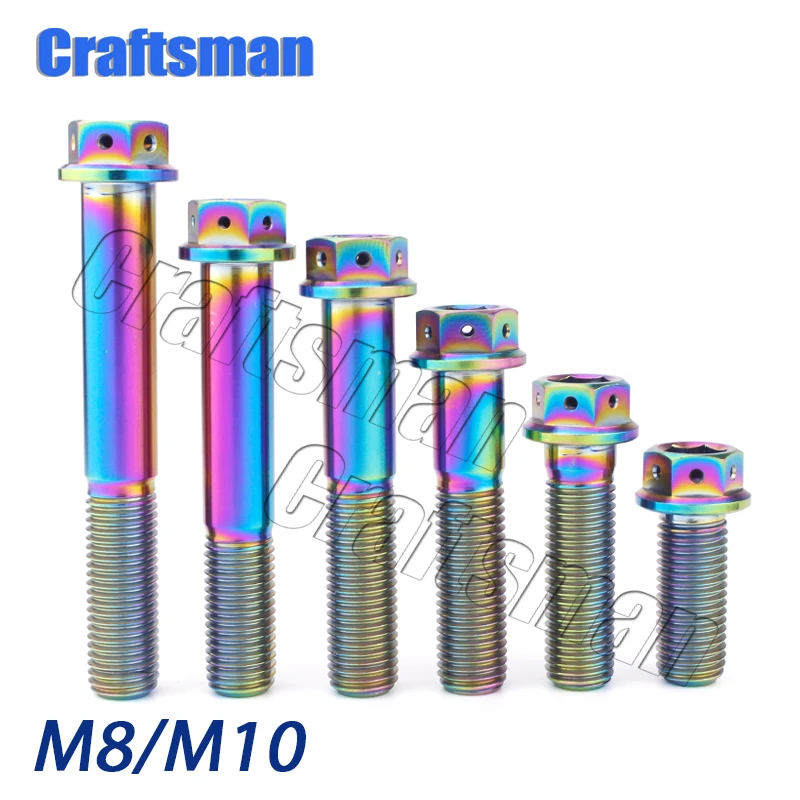 1Pcs-Titanium-Bolts-M10-M8-Motorcycle-Disc-Brake-Bolt-Rainbow-Motor ...
