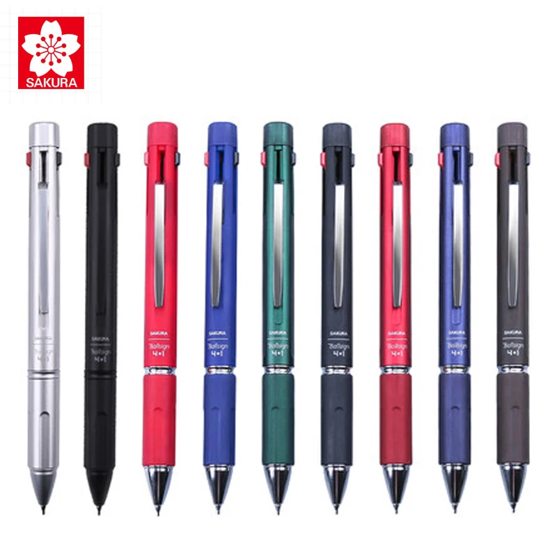 SAKURA GB4M1004 Multi function Pen 0.4MM Four color Gel Pen Plus 0.5MM ...