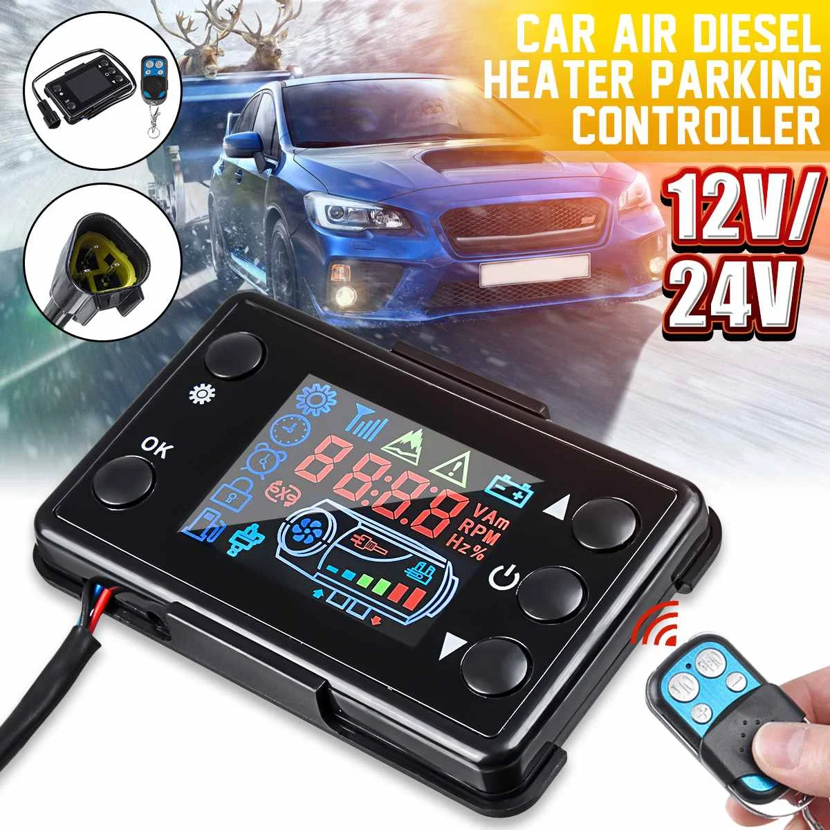 Remote Control Tool Universal LCD-Diesel Car-Heater Air Monitor Switch ...