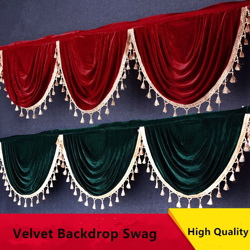 20ft length Velvet Drape Swag With Tassel Decoration For Event Party ...