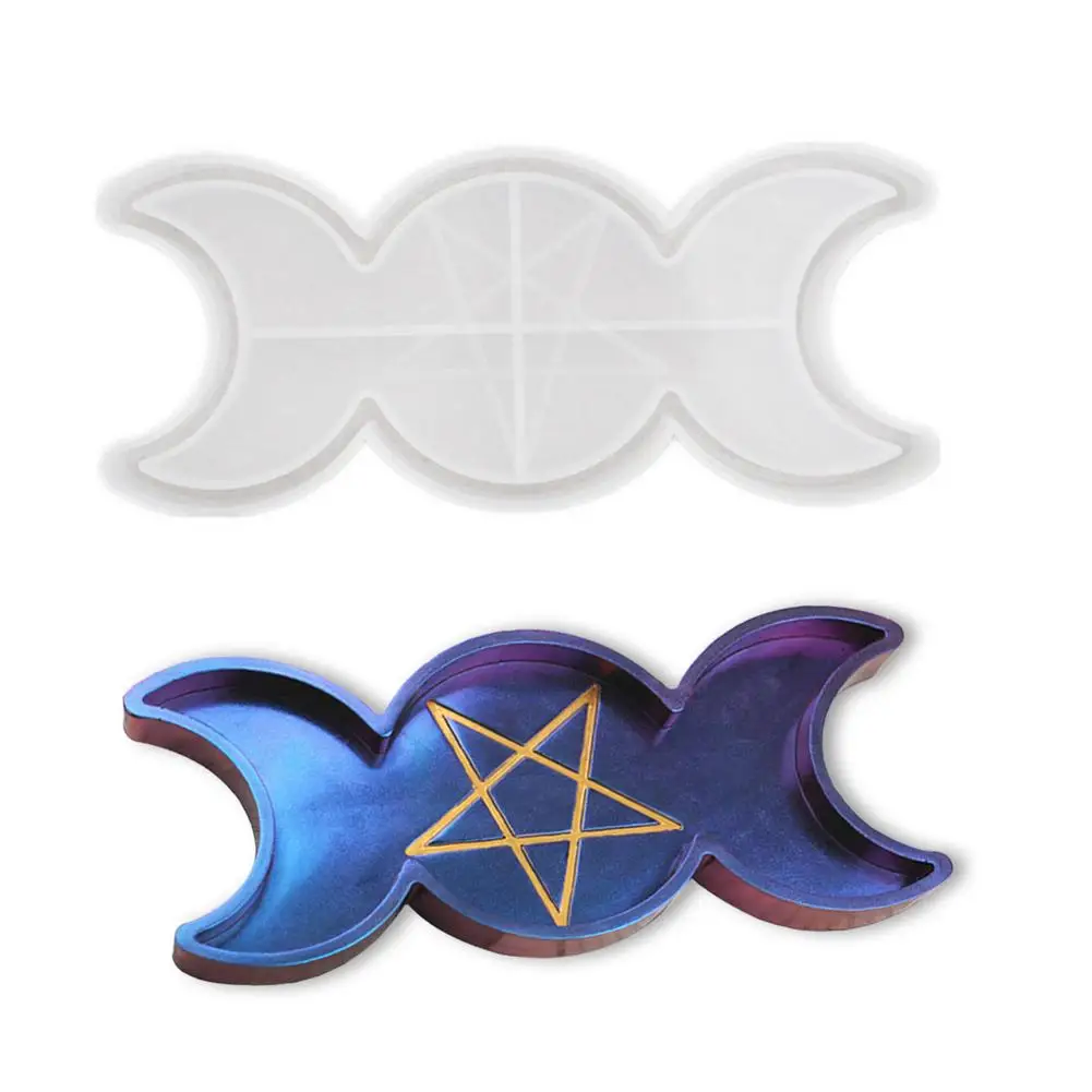 Moon with crystals silicone mold for resin and polymer clay creations ...