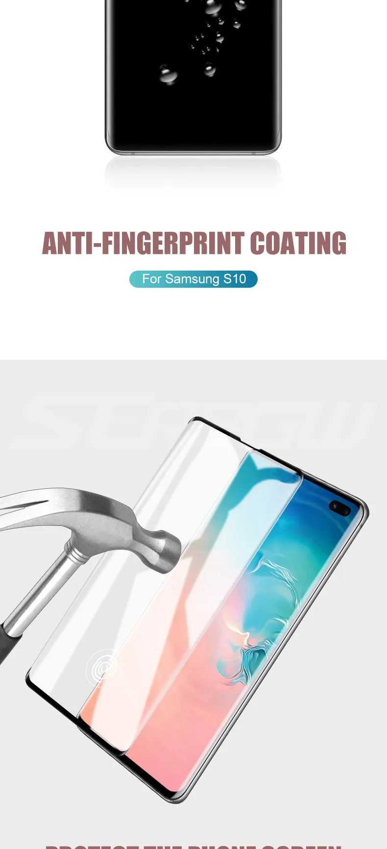 30D закаленное стекло с закругленными краями для samsung Galaxy S10 S9 ...