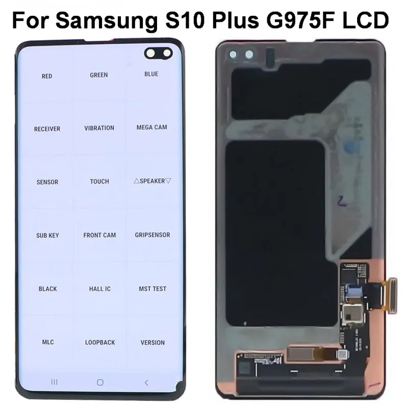 Original AMOLED S10 Plus LCD For SAMSUNG Galaxy S10 PLUS G9750 G975F/DS ...