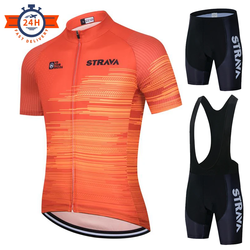 Cycling Set 2021 STRAVA Bike uniform Summer Cycling Jersey Set Road ...