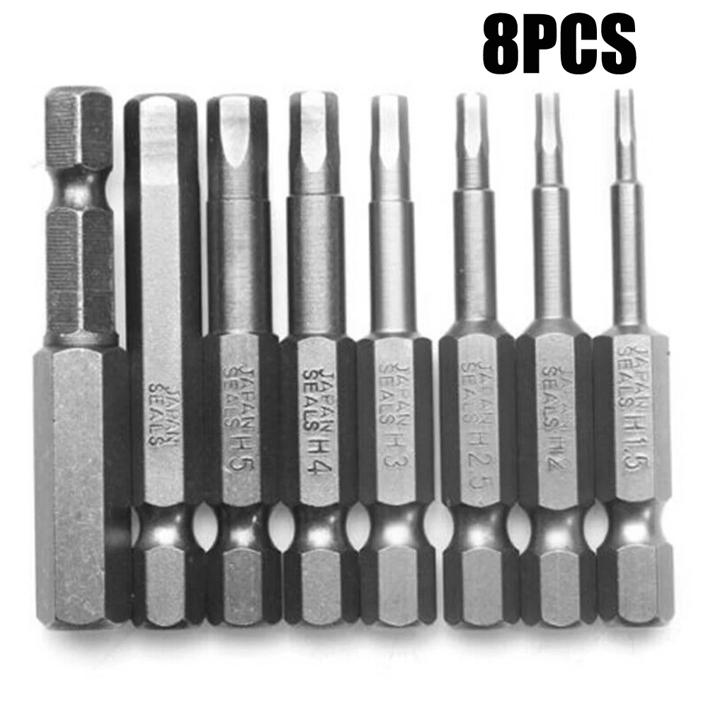 8Pcs 1/4inch Shank Hex Magnetic Screwdriver Bit Set Security Tamper ...