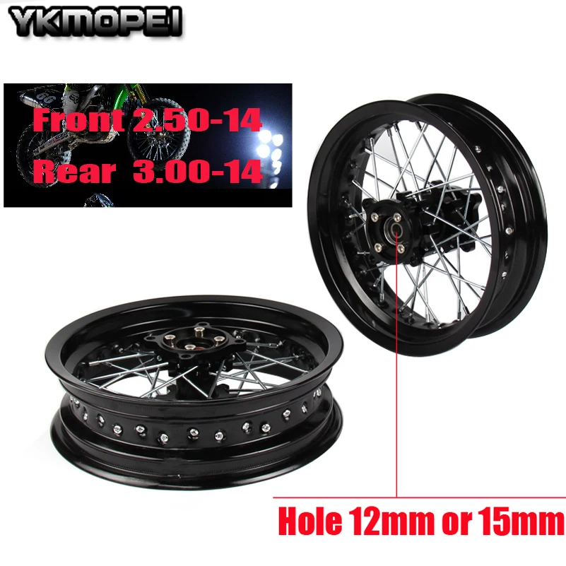 14" Inch Front Rear Wheels Set 2.50-14"3.00-14" Alloy Rim For Kayo Bse ...