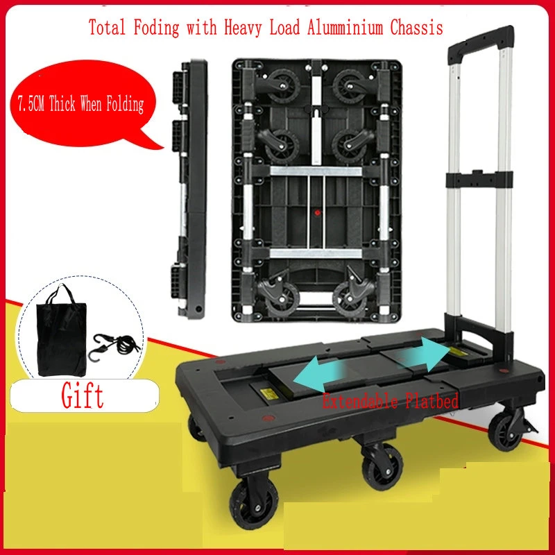 150KGS Heavy Load Total Folding Extendable Transport Platform Dolly ...