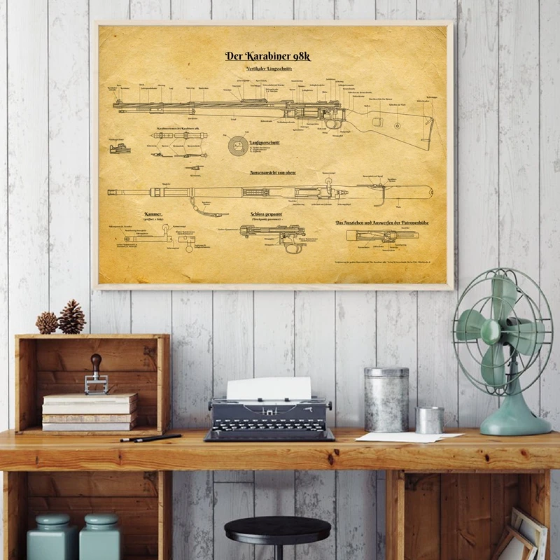 WWII-K98-German-Rifle-Patent-Poster-Prints-German-Army-WWII-Memorabilia ...