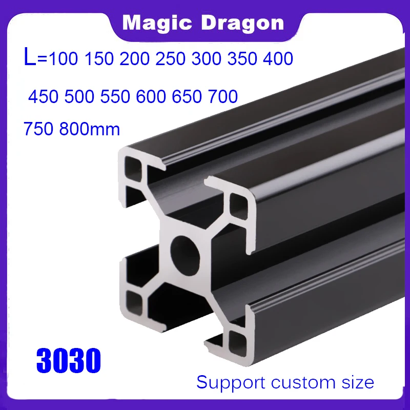 1PC BLACK 3030 European Standard Anodized aluminium profile Extrusion ...