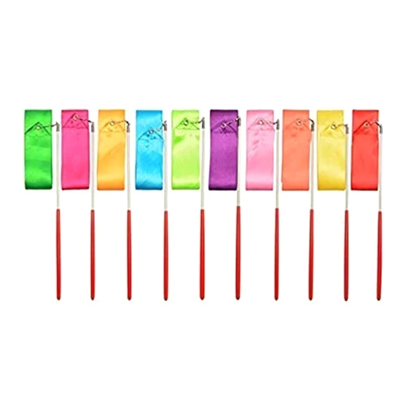 D7YD Rhythmic Gymnastics Ribbon for Children Artistic Dancing Rainbow ...