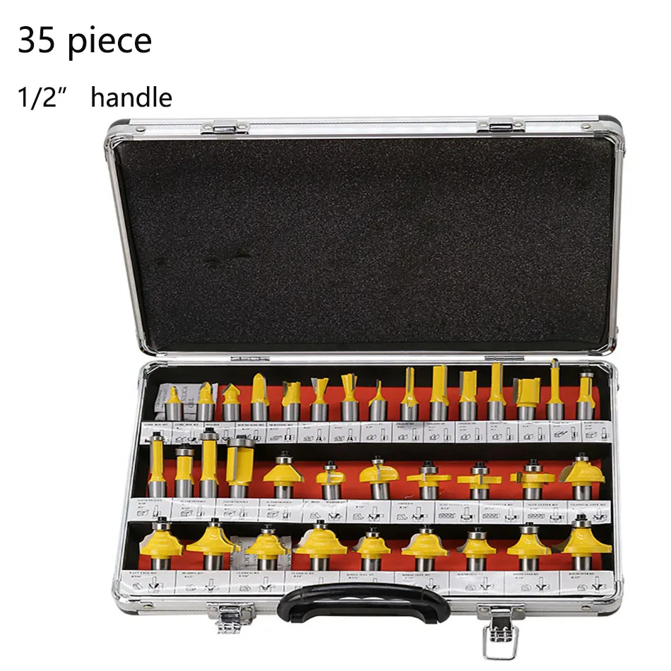 35PCS-1-2-Shank-Tungsten-Carbide-Router-Bit-Set-Wood-Woodworking-Cutter ...