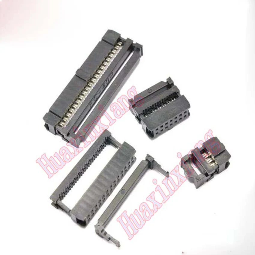 50セット/ロットfcシリーズデュアル行2.54ミリメートルidcソケット雌ヘッダコネクタFC 20P FC 24P FC 26P FC ...