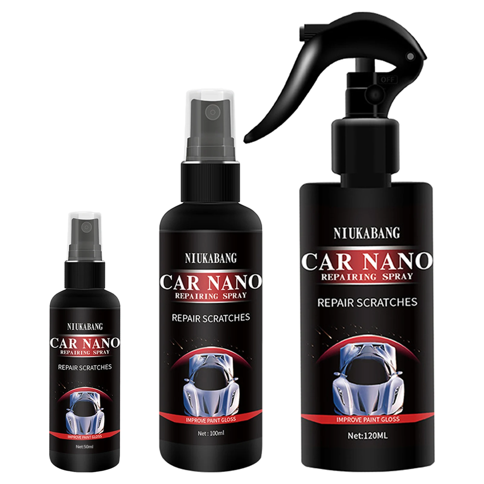120/100/50ml Ceramic Coating Spray Nano Repair Scratch Spray Car Paint ...